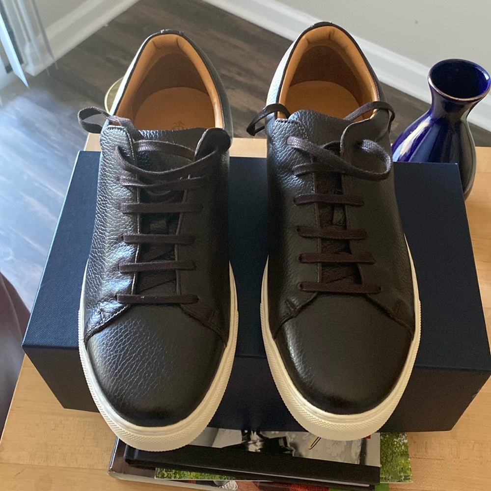 Brand New Brooks Brothers Shoe Leather Sneaker Dk Bro… - Gem